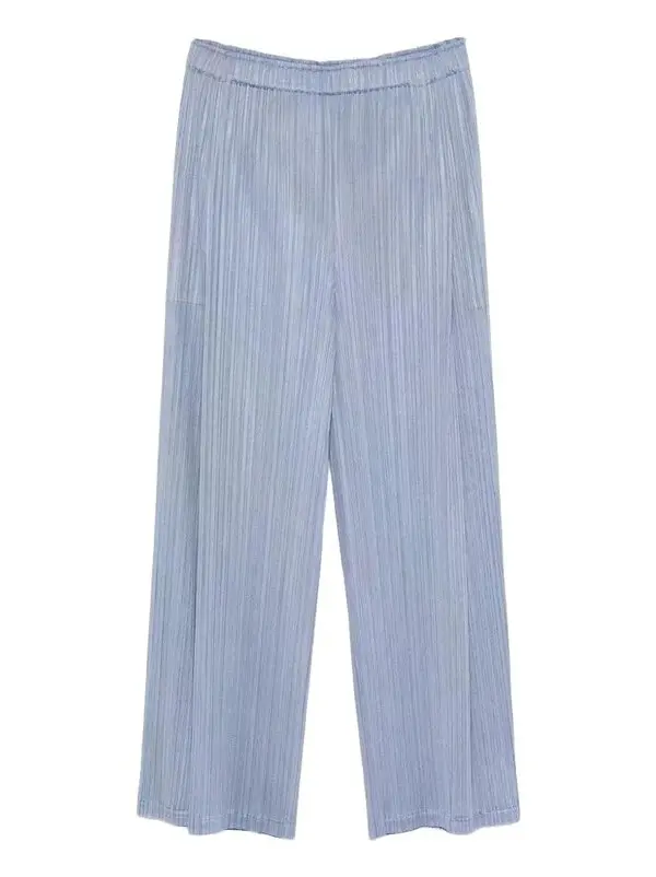 Issey Miyake Slim Leg Pleated Trousers - Blue