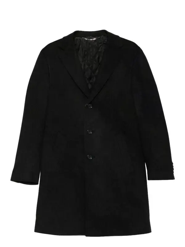 Canali Buttoned Coat - Black