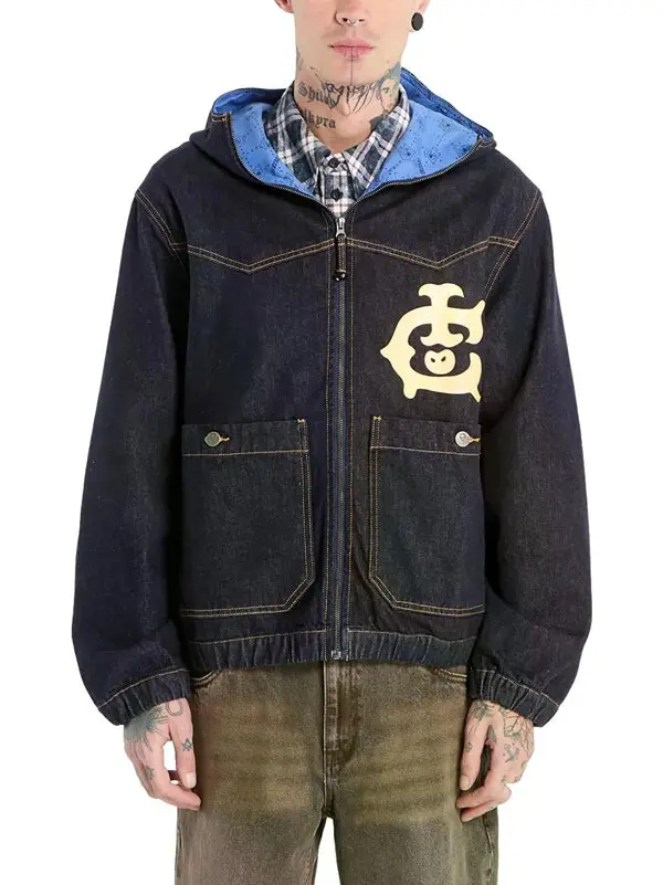 BILLIONAIRE BOYS CLUB - ICE CREAM Western Panelled Zip Jacket - Blue