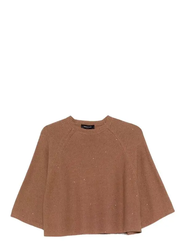 Fabiana Filippi Embellished Jersey Sweater - Brown