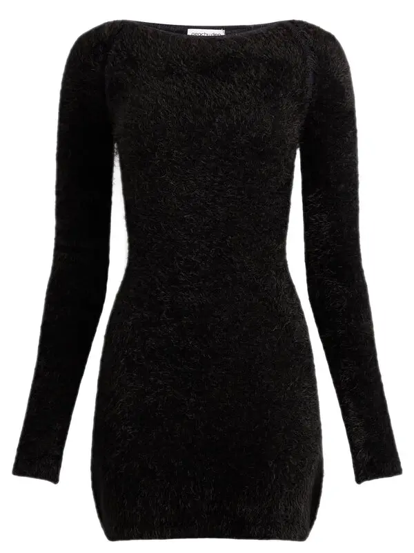 PEACHY DEN The Chloe Knit Mini Dress - Onyx