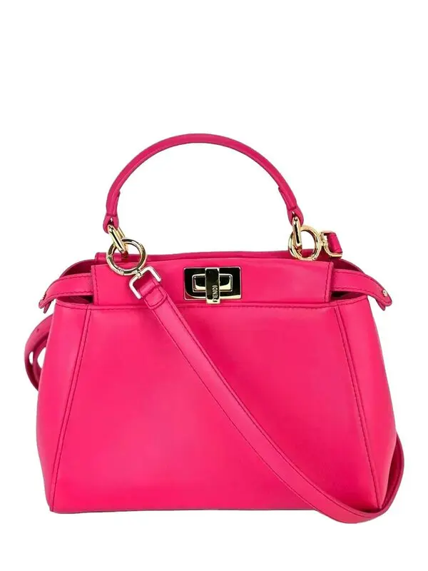 Fendi Mini Peekaboo Leather Tote - Pink