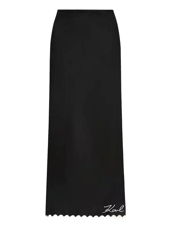 Karl Lagerfeld Scallop-trim Skirt - Black