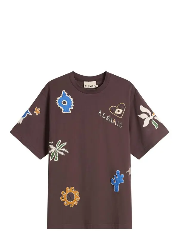 ALEMAIS Sirocco Embroidered T-shirt - Chocolate