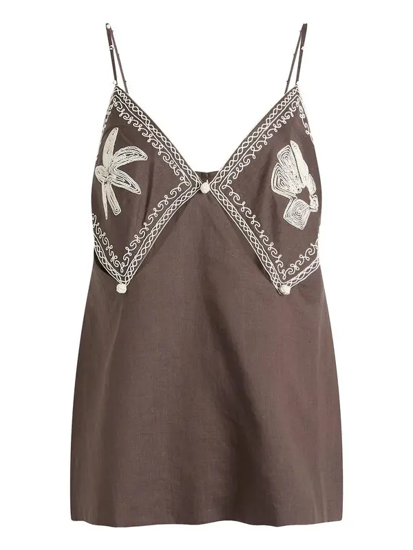 ALEMAIS Leandra Corded Cami Top - Chocolate