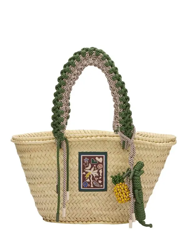 ALEMAIS Macrame Midi Basket - Blonde