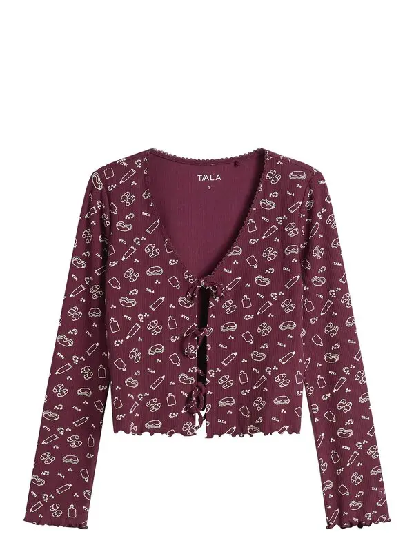 TALA Sleep Lounge Tie Cardigan - Port