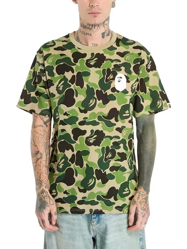 A BATHING APE Camouflage Logo T-shirt - Green