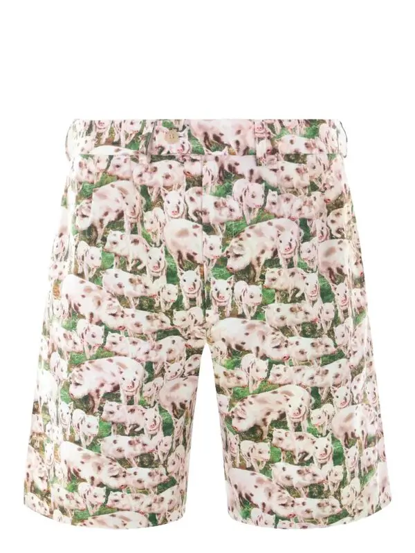 BLESS Printed Pleated Shorts - Neutrals