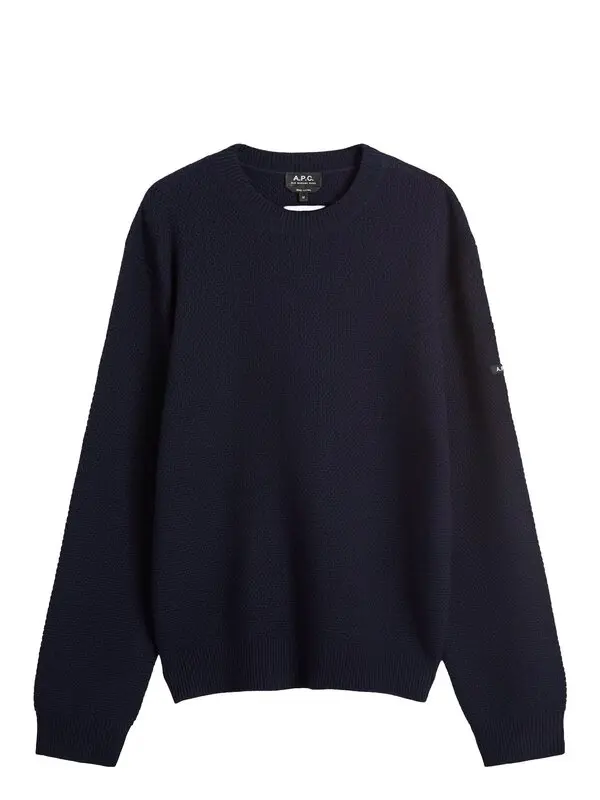 A.p.c. Thomas Waffle Knit Jumper - Dark Navy