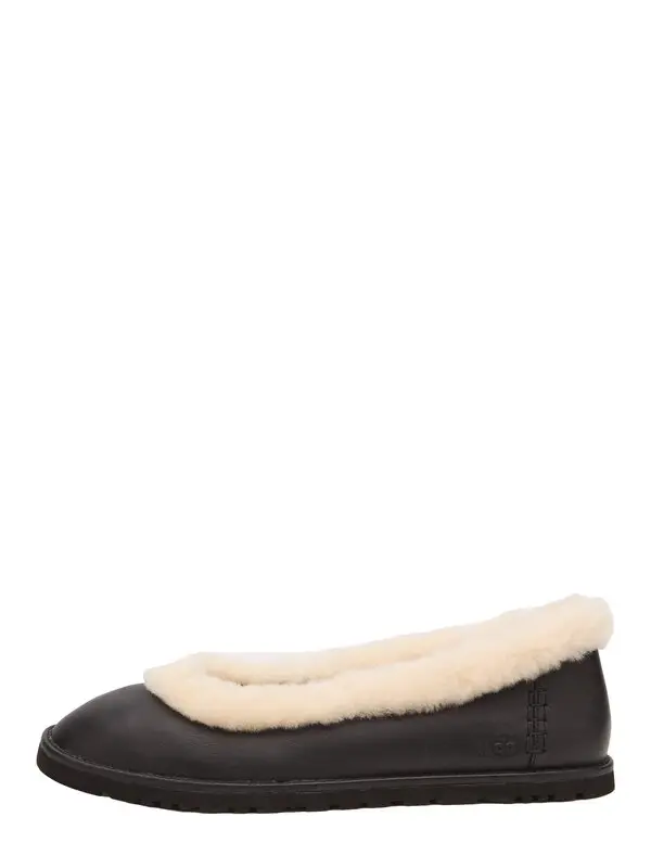 UGG Zora Leather Ballet Flat - Black