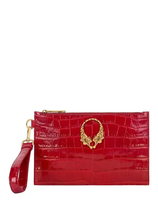Roberto Cavalli Roar Leather Clutch - Red