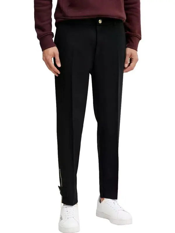 Versace Button Zip Trousers - Black