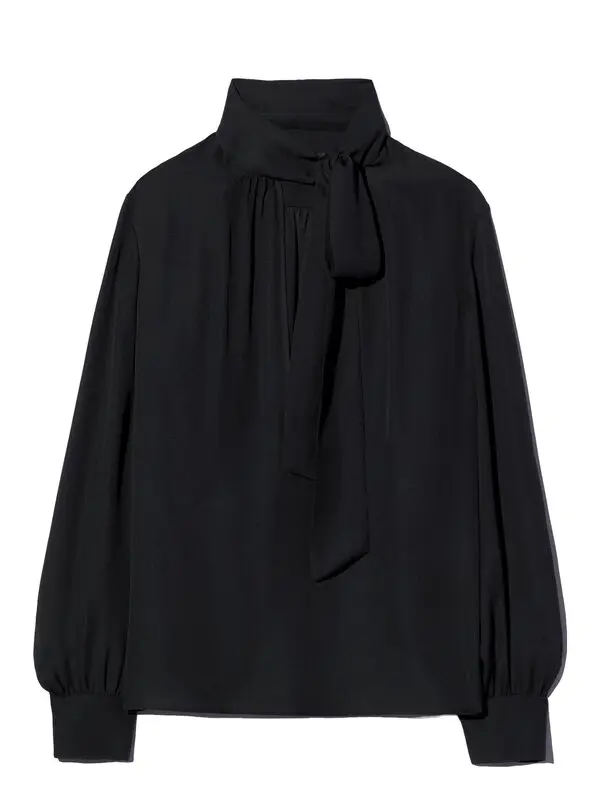 NILI LOTAN Janese Silk Tie Top - Black