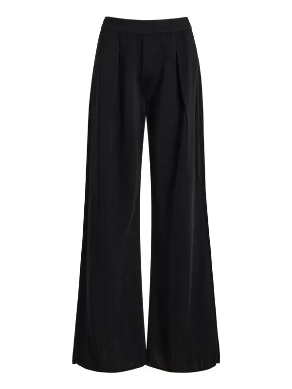 HIGH SPORT Gene Pleated Wide-leg Pants - Black