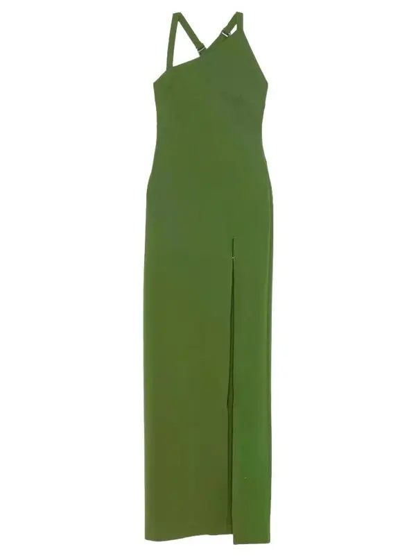 Attico Asymmetric-neck Maxi Dress - Green