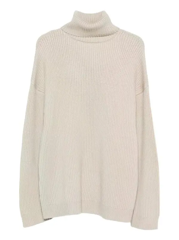 ENTIRE STUDIOS Roll Neck Ribbed Sweater - Neutrals