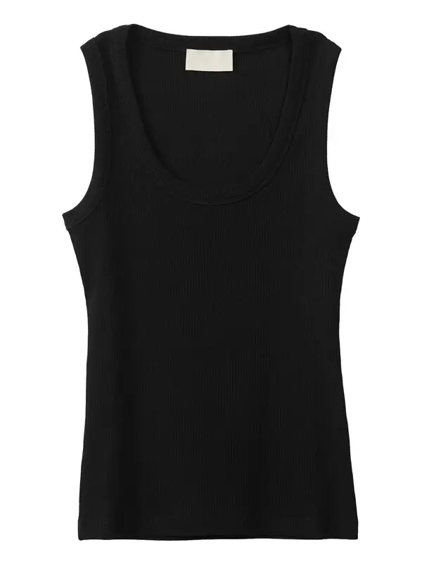 WAKAKUU Biarritz Rib Tank Top - Black