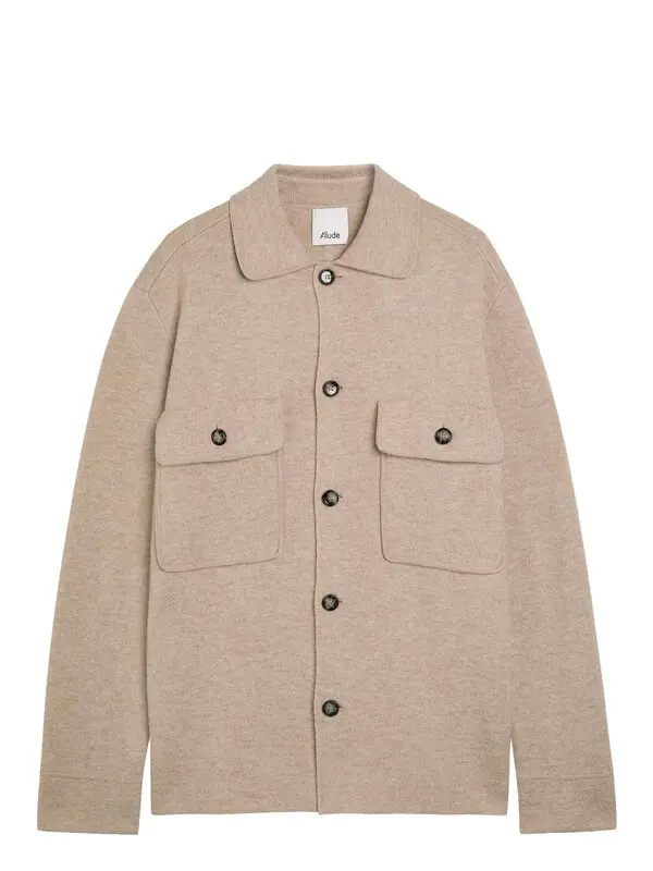 ALLUDE Wool And Cashmere-blend Overshirt - Beige