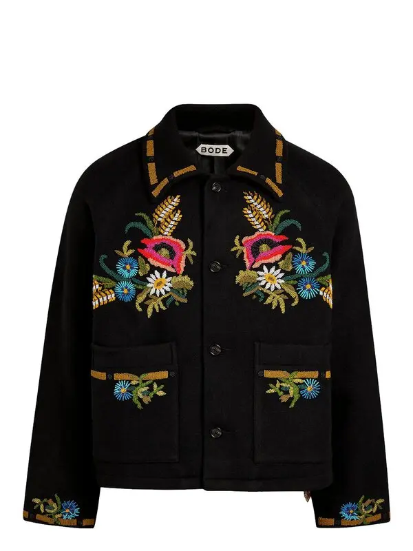 BODE Aquitaine Bead-embellished Wool Jacket - Black
