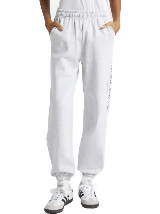 SPORTY & RICH Gender Inclusive Ny Health Club Fleece Sweatpants - Heather Gray