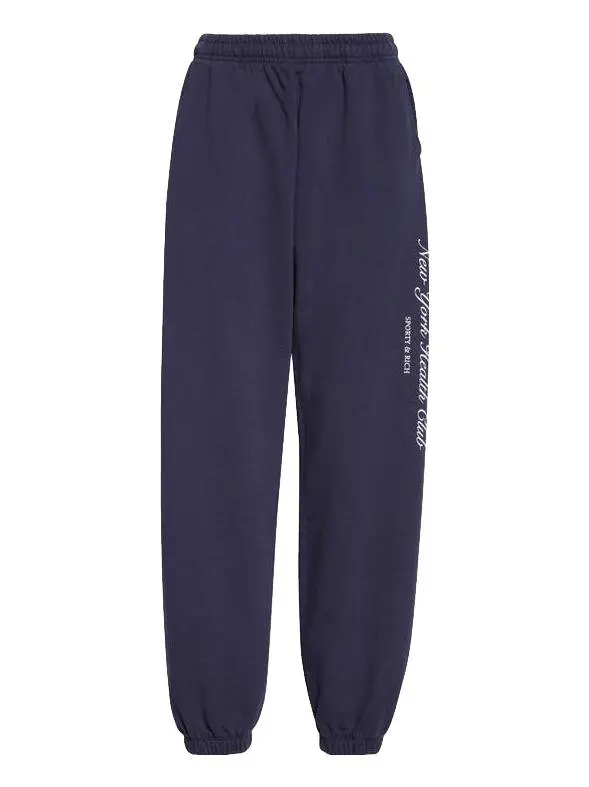 SPORTY & RICH Gender Inclusive Ny Health Club Fleece Sweatpants - Dark Navy