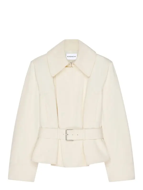 Givenchy Cropped Belted Jacket - Ivory