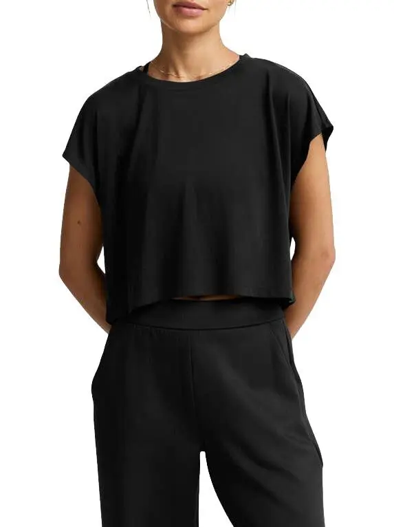 Beyond Yoga Studio Knit Crop T-shirt - Black