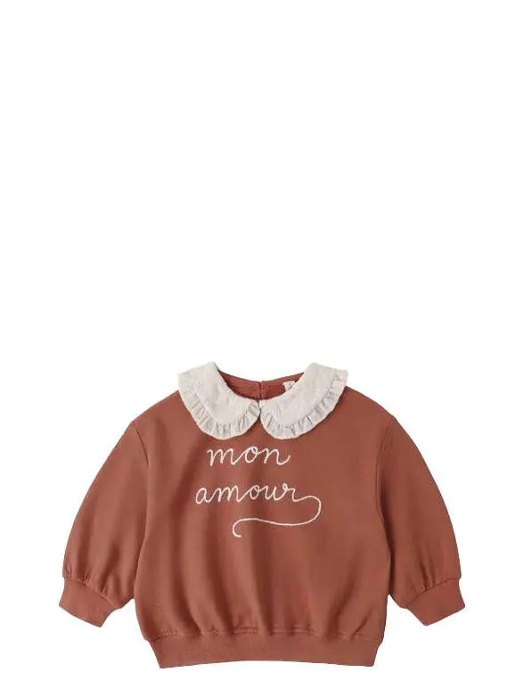 QUINCY MAE Mon Amour Graphic Sweatshirt - Red