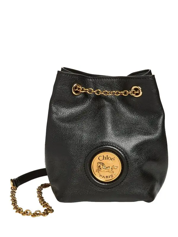 Chloé Horse Medal Leather Shoulder Bag - Black