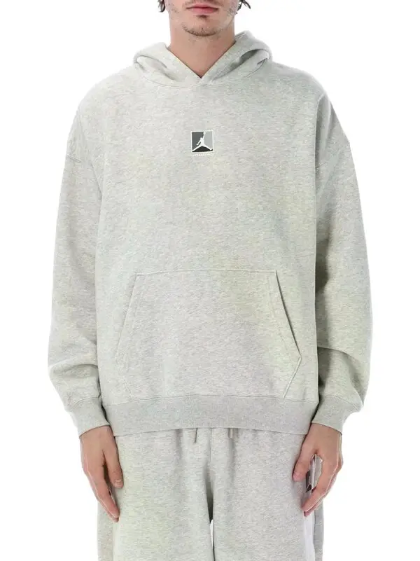 JORDAN Logo Kangaroo Pocket Hoodie - Grey