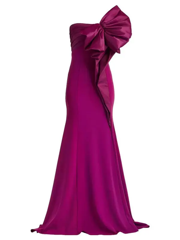 Tadashi Shoji One-shoulder Bow Maxi Dress - Pink
