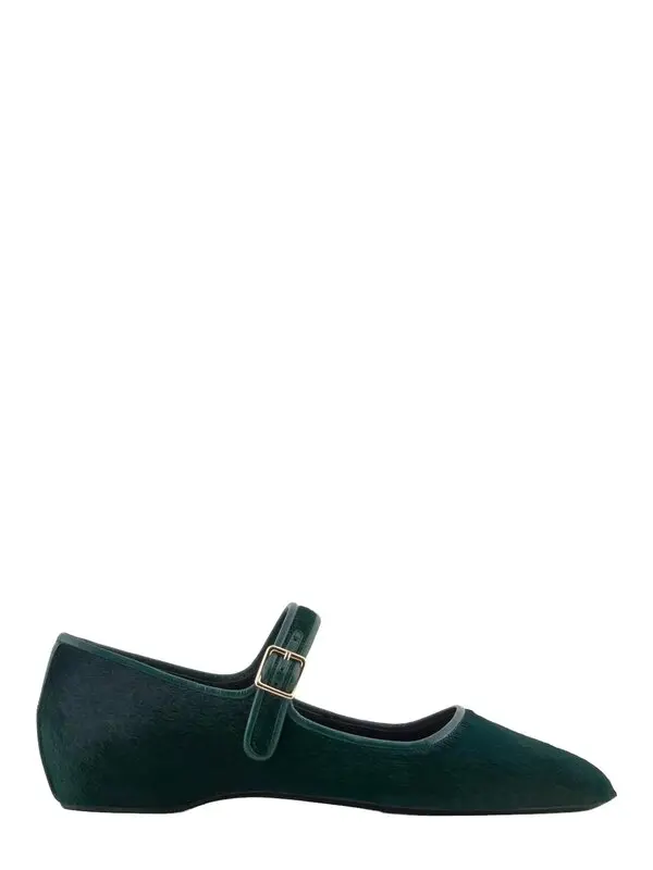 Giorgio Armani Leather Mary Jane Ballerinas - Green