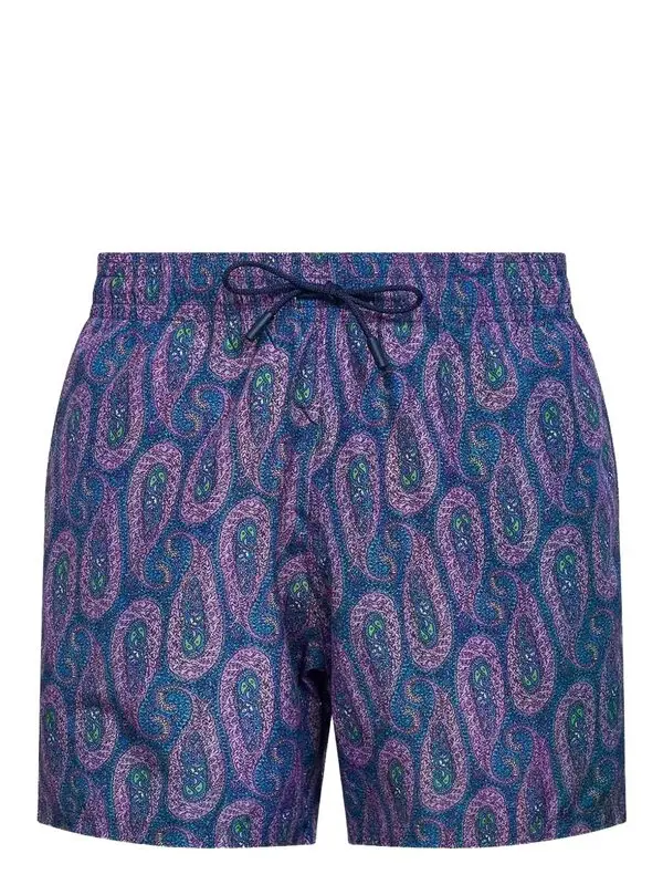 Etro Paisley-pattern Swimshorts - Purple