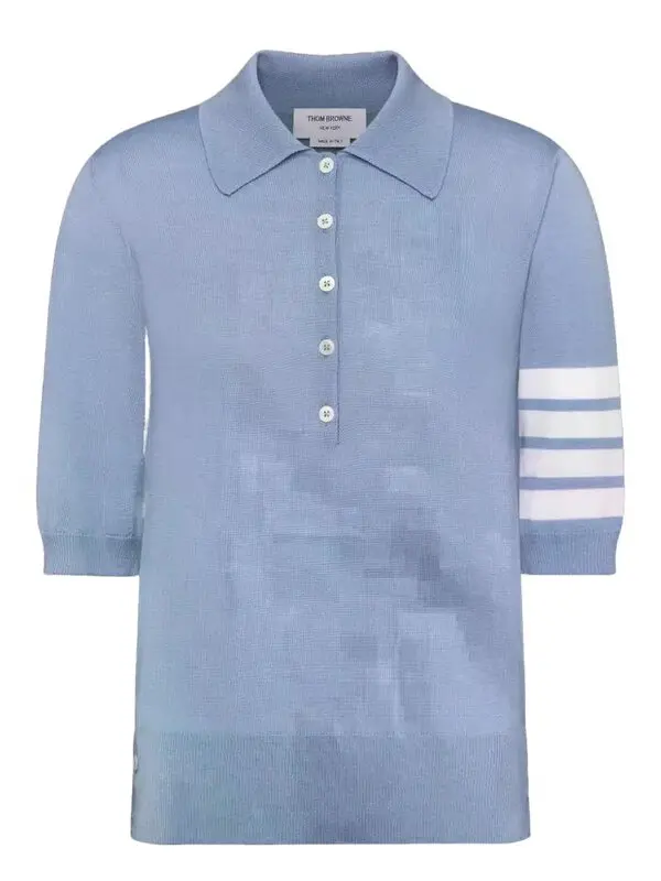 Thom Browne Striped-detail Polo Shirt - Blue