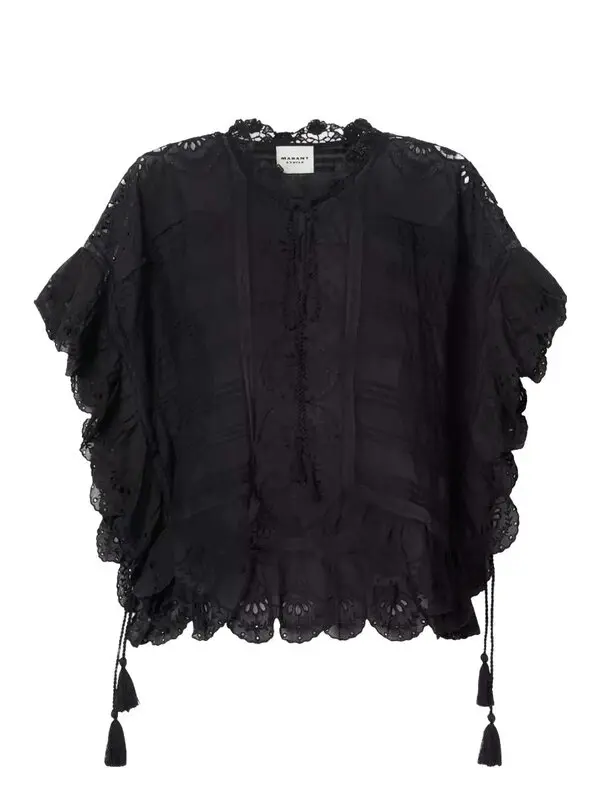 MARANT ETOILE Lace-trimmed Blouse - Black