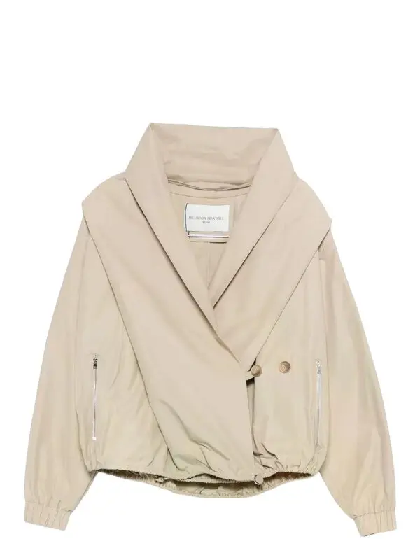 Brandon Maxwell Draped Hood Leisure Jacket - Neutrals