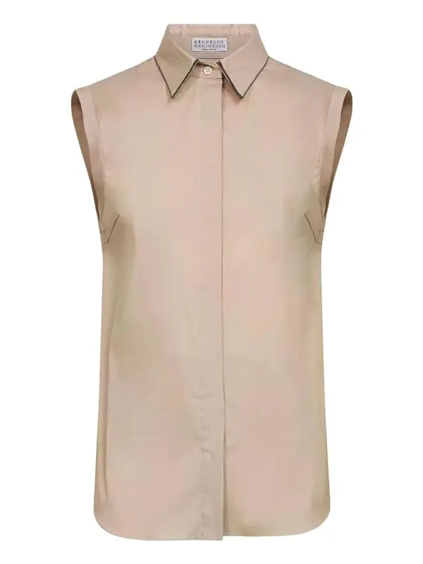 Brunello Cucinelli Collar-embellishment Shirt - Neutrals