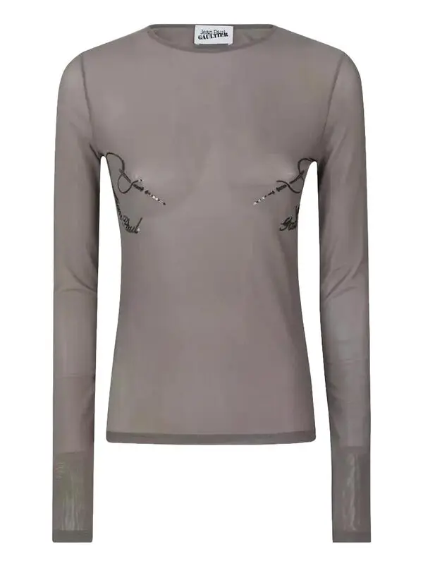 Jean Paul Gaultier Sequin-embellished T-shirt - Grey