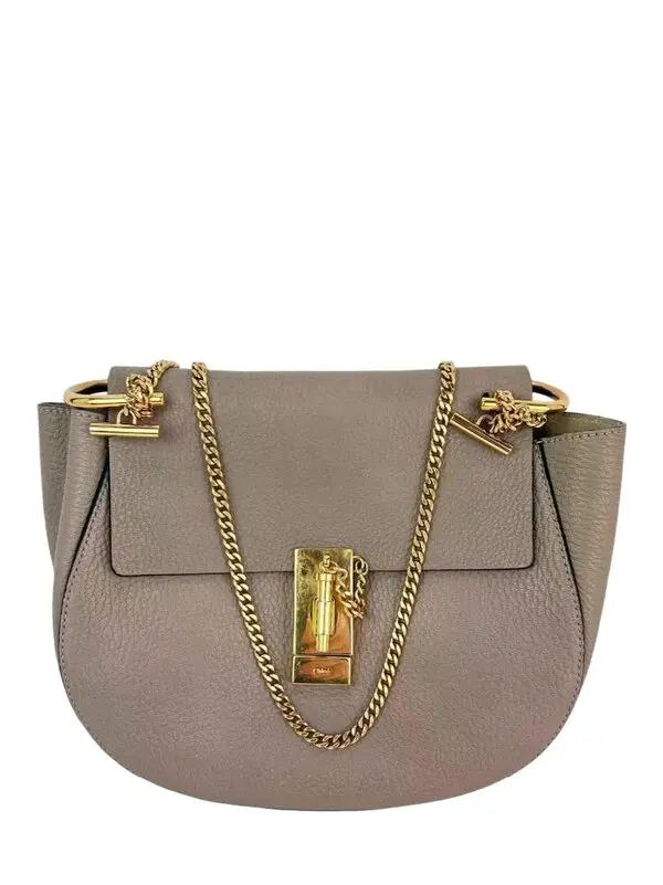 Chloé Small Grained Leather Shoulder Bag - Grey