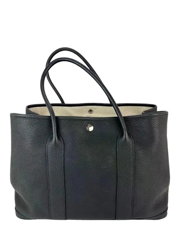 Hermès Mm 36 Negonda Garden Party Leather Tote Bag - Black