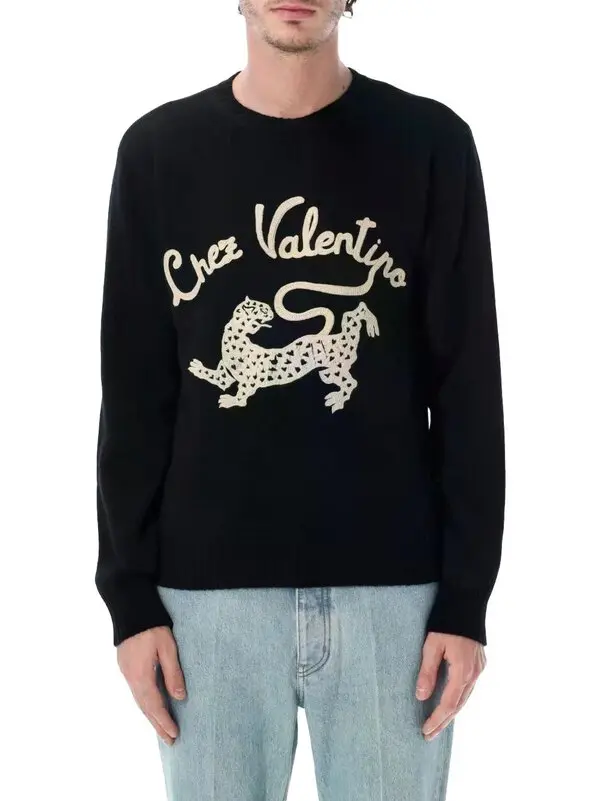 Valentino Garavani Graphic Crew Neck Sweater - Black