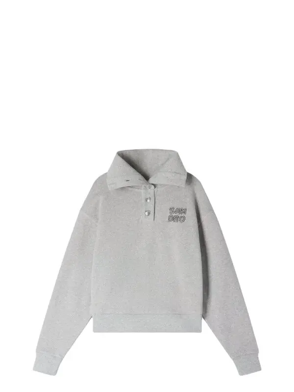 Sandro Logo-plaque Fleece Sweatshirt - Grey