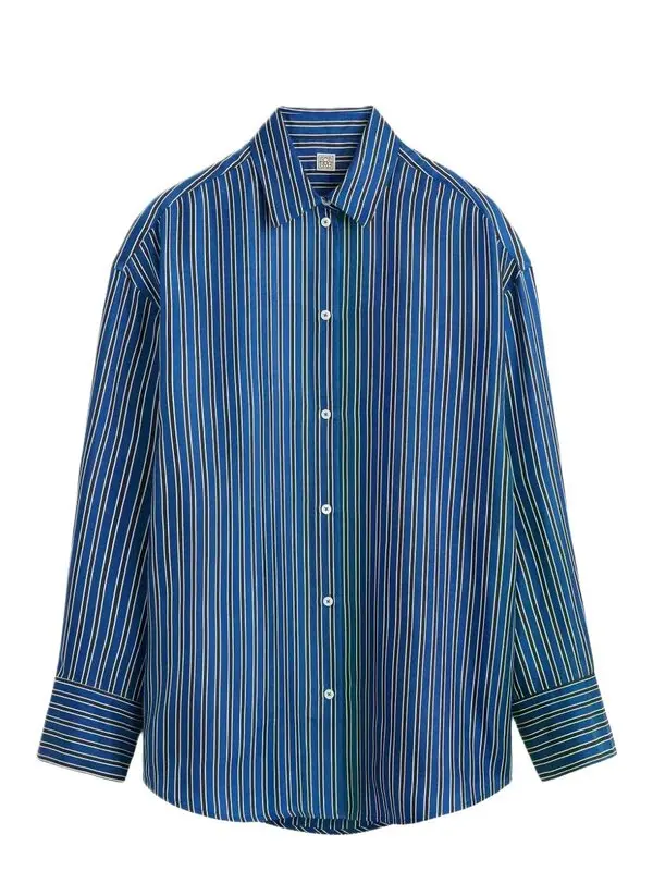 TOTEME Striped Pattern Shirt - Blue