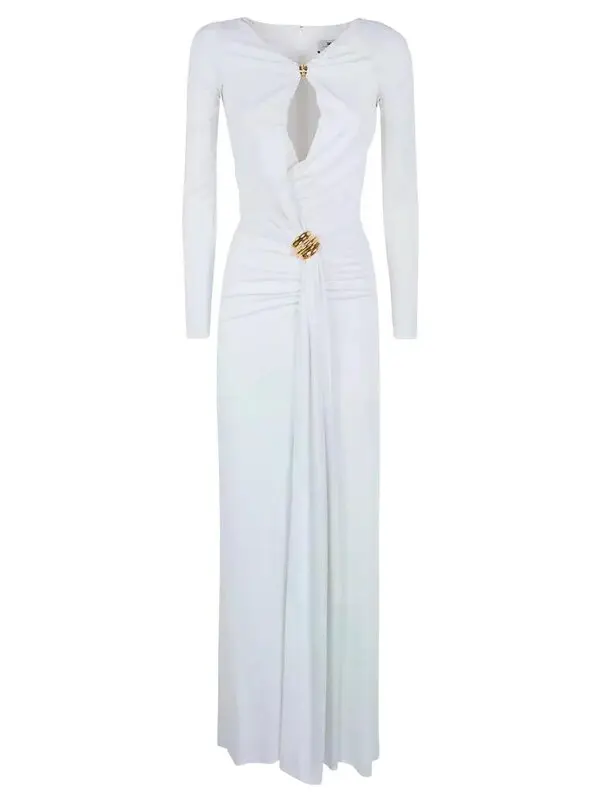 Elisabetta Franchi Tone Hardware Maxi Dress - White