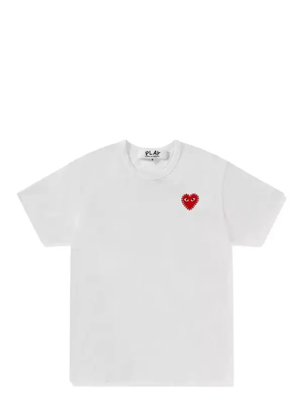 Play Comme Des Garcon Play Rhinestone Heart T-shirt - White