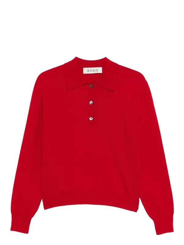 RÓHE Button Polo Shirt - Red
