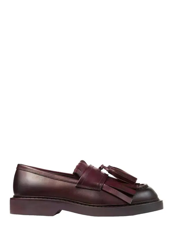 JIMMY CHOO Fringe-detail Loafers - Red