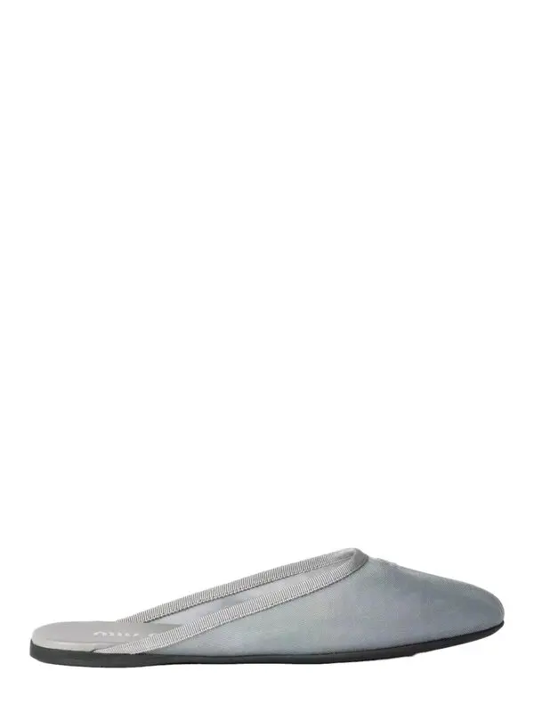 Miu Miu Logo-detail Flat Mules - Grey
