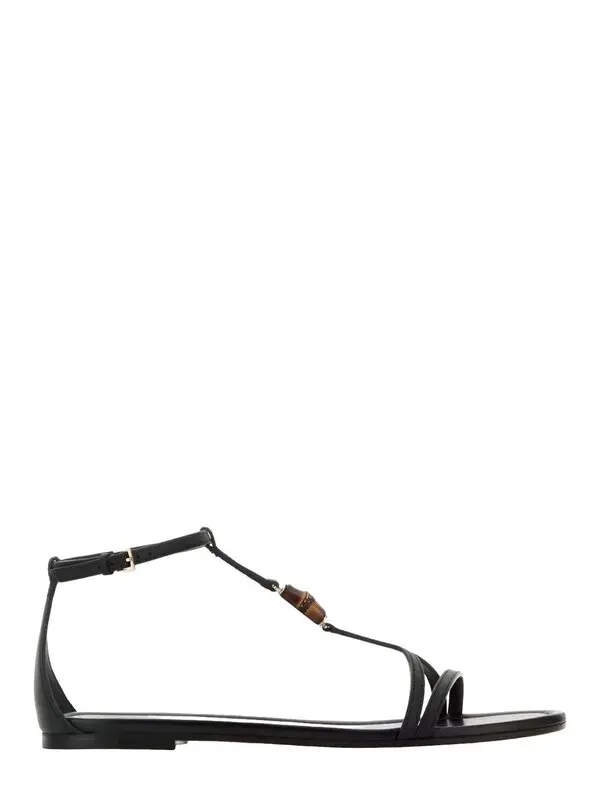 Gucci Bamboo-detail Leather Sandals - Black